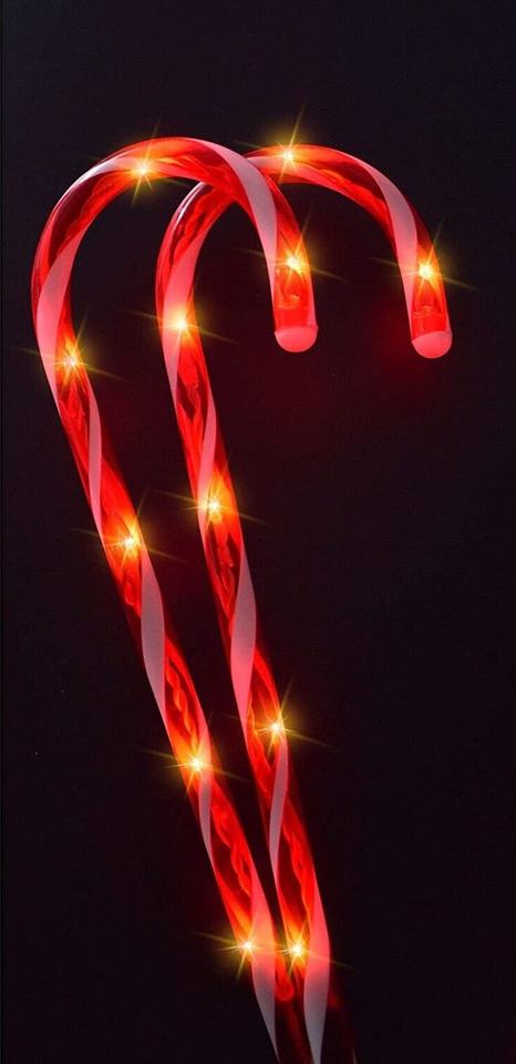 10 Candy Canes - LED Candy Canes Christmas Candy Cane Lighted Sidewalk ...
