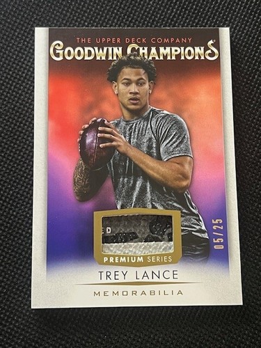 2021 UD Goodwin Champions Memorabilia Trey Lance Premium Memorabilia #M ...
