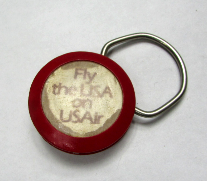 Vtg Fly the USA with US Air Key Chain Key Ring Fob Advertising Novelty ...