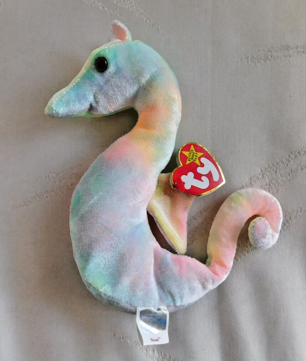 TY - 1999 Beanie Baby - Neon the Seahorse - April 1, 1999 - Pastel ...