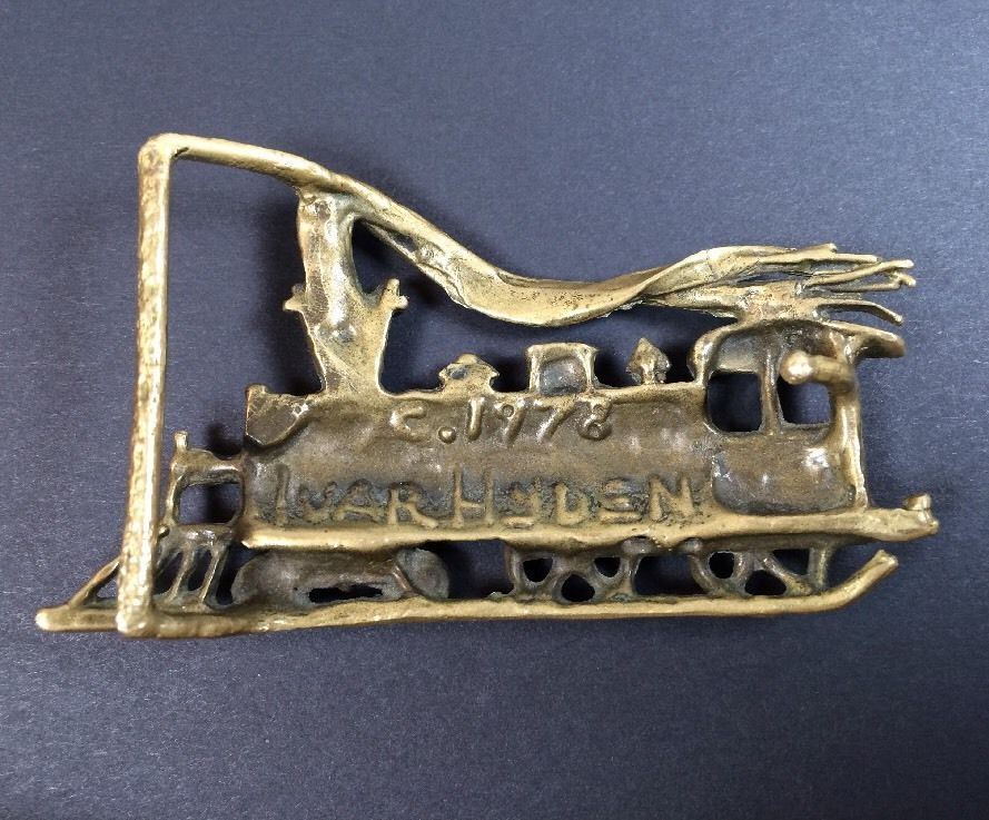 Rare Ivar Hyden Steam Train Engine Locomotor Brass Belt Buckle Artist ...