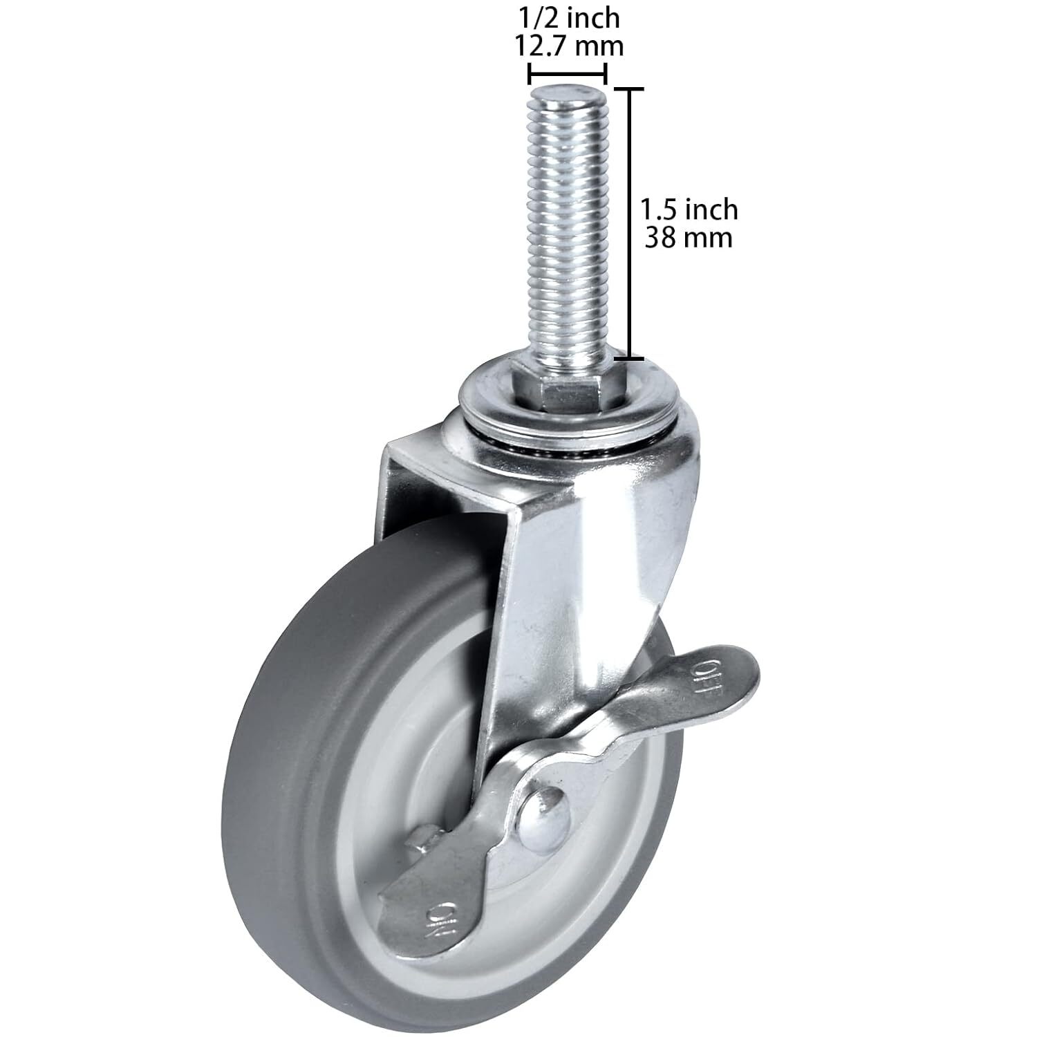 Caster Wheels 3 Inch Set Of 4 Heavy Duty Threaded Stem Casters Swivel ...