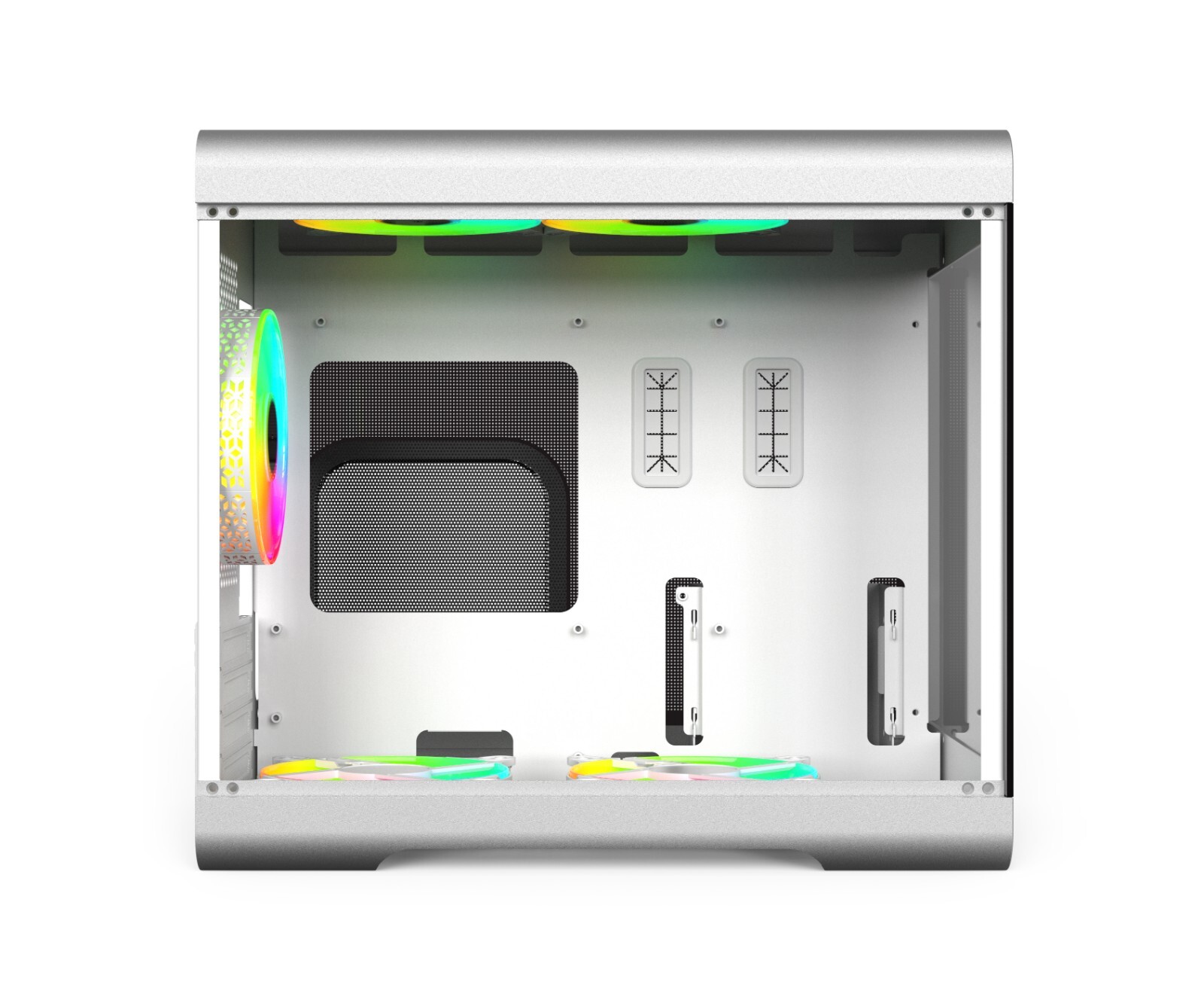 PC Gaming Office Case- iONZ KZ-36T Arc, M-ATX with Anodised Aluminium ...