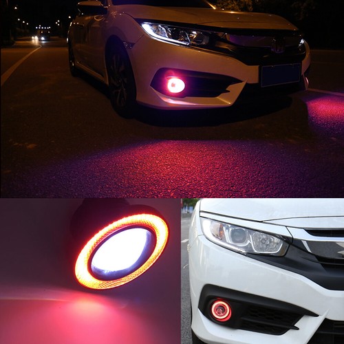 2.5" Fog Light COB LED Projector Red Angel Eye Halo Ring DRL Bulb for ...