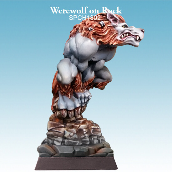 Spellcrow 28mm Fantasy Miniatures Werewolf on Rock for sale online | eBay