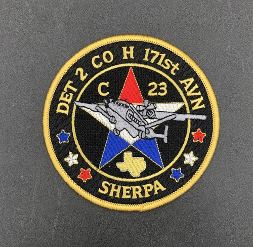 US Army DET 2 CO H 171st AVN C 23 Sherpa Texas Aviation Patch OIF OEF ...