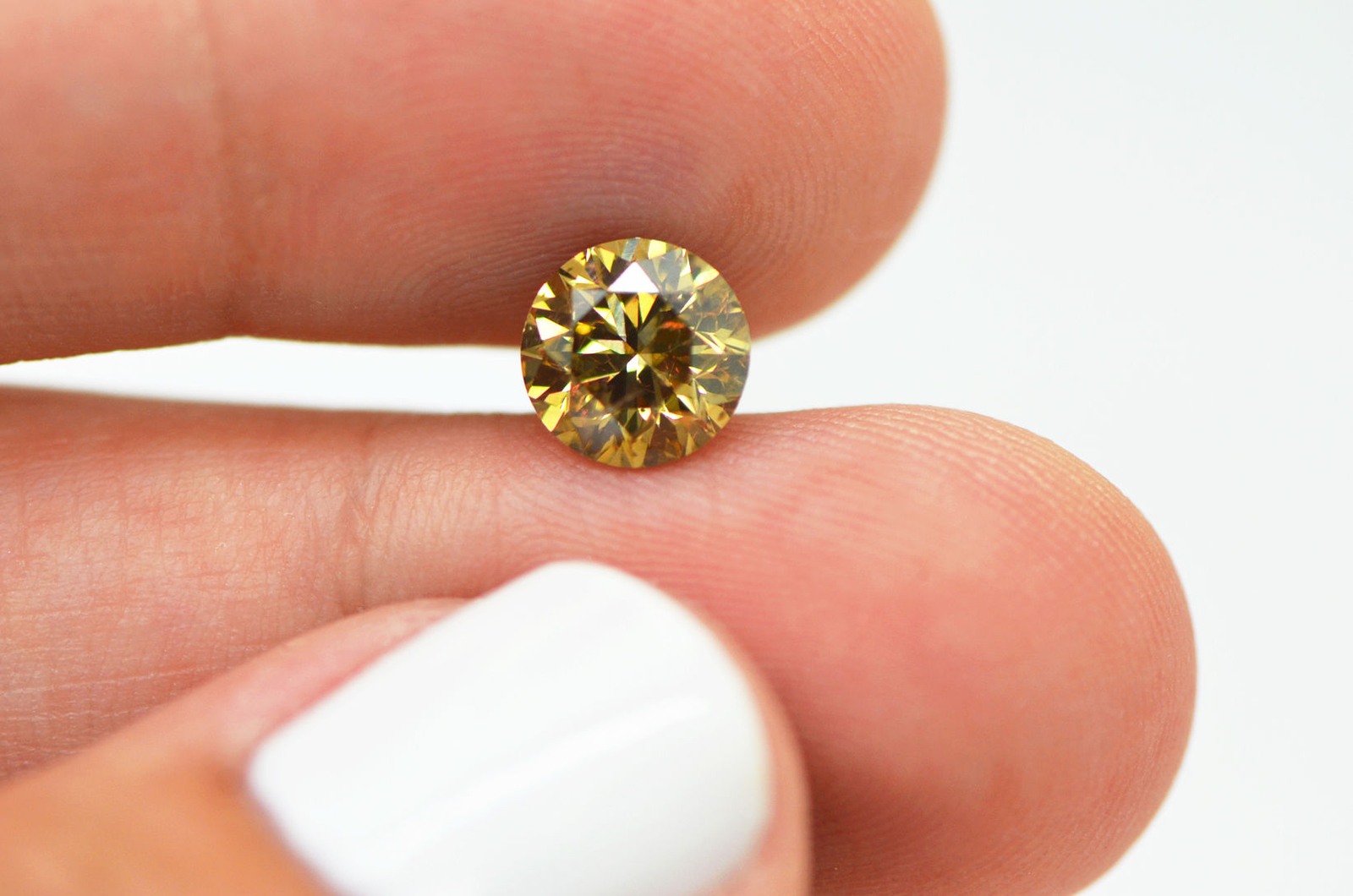 Round Shape Diamond Natural Fancy Cognac Color Loose Enhanced SI1 1.65 ...
