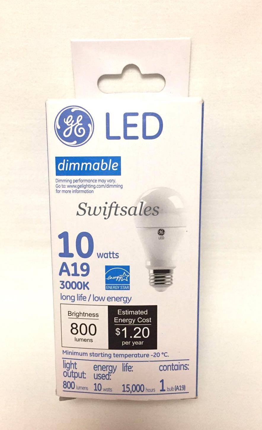 GE 69119 - LED10DA19/830 10W LED Dimmable 3000K A19 Standard Edison ...