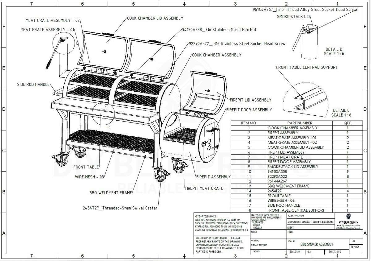 Smoker Grill Blueprints