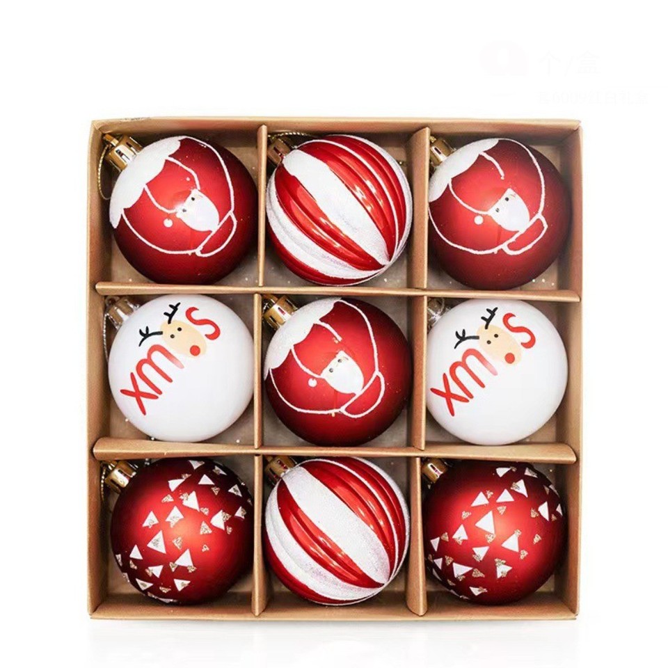 9Pcs/set Xmas Baubles Xmas Tree Hanging Pendant 6CM Christmas ...