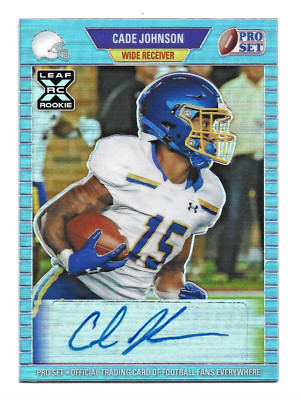 Cade Johnson AUTOGRAPH /10 South Dakota State 2021 Leaf Pro Set Metal ...