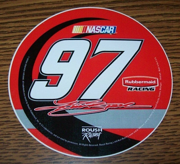 KURT BUSCH #97 RUBBERMAID 3 INCH ROUND DECAL STICKER BRAND NEW!!! | eBay