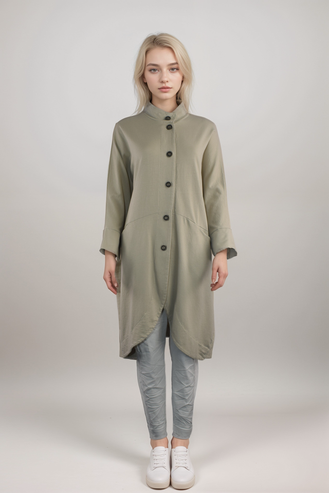 Ladies Italian Lagenlook Button Through Dip Hem Jacket for Autumn | eBay