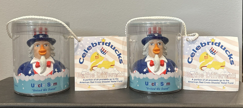 2 Large Uncle Sam United We Stand Collectable Celebriducks Rubber Ducks ...