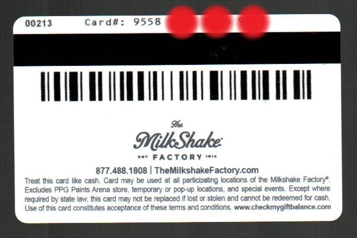 MILK SHAKE FACTORY Strawberry Shake Gift Card ( $0 ) | eBay