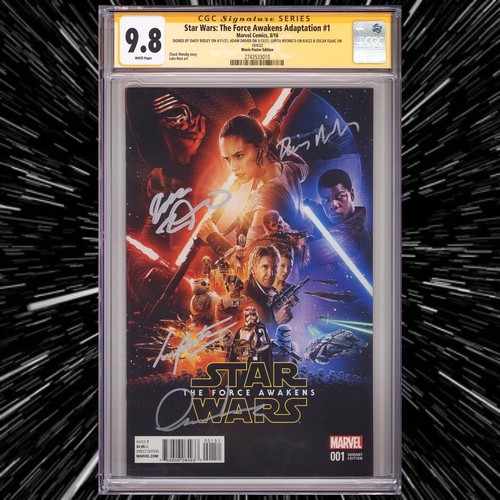 CGC 9.8 SS Star Wars: The Force Awakens #1 Variant signed Ridley Driver ...