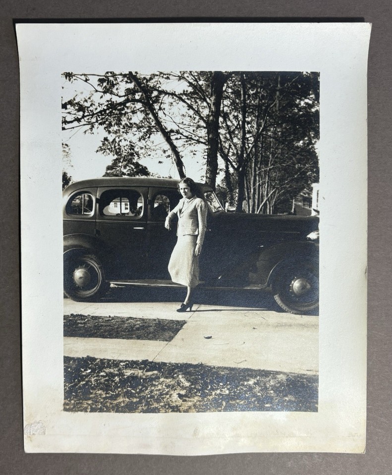 2 Big Vintage Photos Packard Car Automobile Man Woman Period Clothes ...