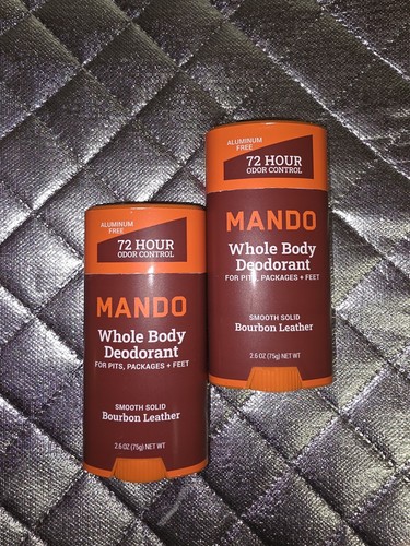MANDO Whole Body Deodorant Smooth Solid Bourbon Leather Scent 2.6 Oz ...