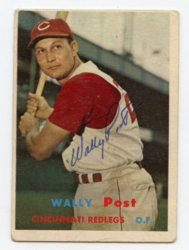 WALLY POST Signed 1957 Topps #157 Reds Guaranteed Authentic KOA | eBay