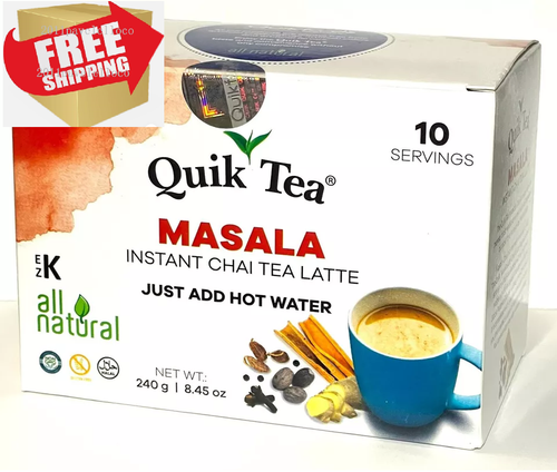 Quik Tea MASALA instant Chai Tea Latte 10 servings / All Natural | eBay