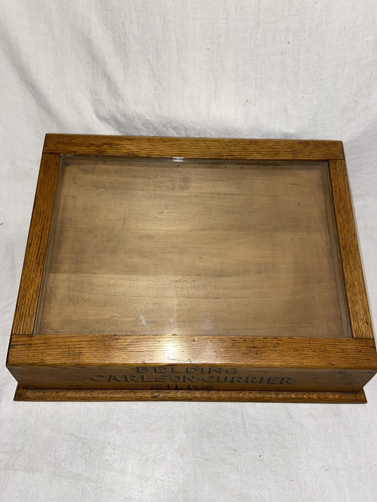 Antique Belding Carlson-Currier Silks/Sewing Cabinet Display Case ...