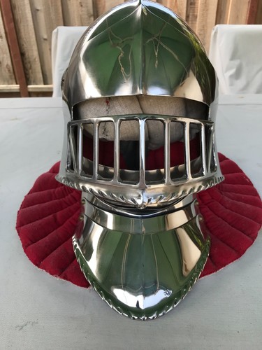 Medieval Combat SCA Knight 13 Ga Stainless Sallet Helmet ...
