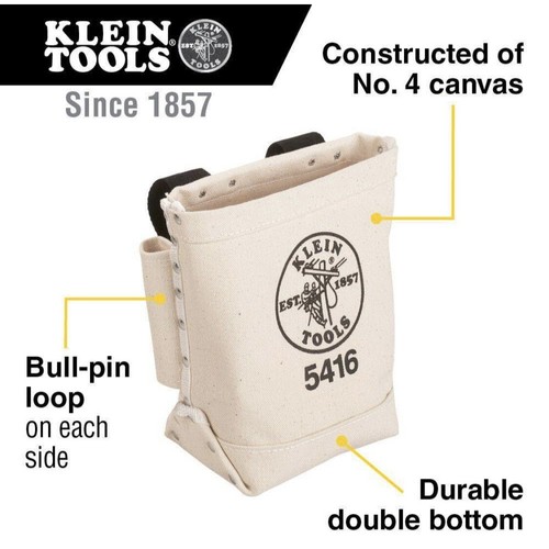KLEIN TOOLS Multi Purpose Heavy Duty Canvas Nail/Hand Tool Belt Pouch ...