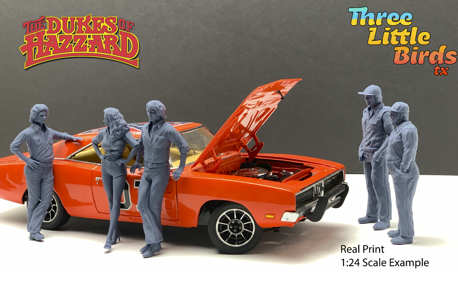 Dukes of Hazzard 7 Model Set Custom Resin 3D Model Painted or UnPainted ...