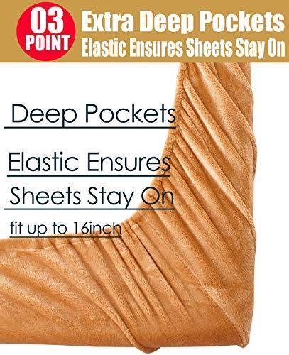 Jepson Fur Velour Flannel Fitted Bed Sheet Only 16 Inch Deep Pocket Stay On with 6930615962261 ...