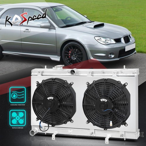 Aluminum Core 2-Row Cooling Radiator w/Fan Shroud for 02-07 Impreza WRX ...