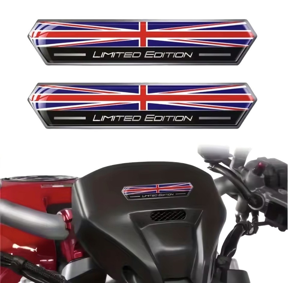 2 x Union Jack Limited Edition 100mm Stickers Decals Gloss Domed Gel ...