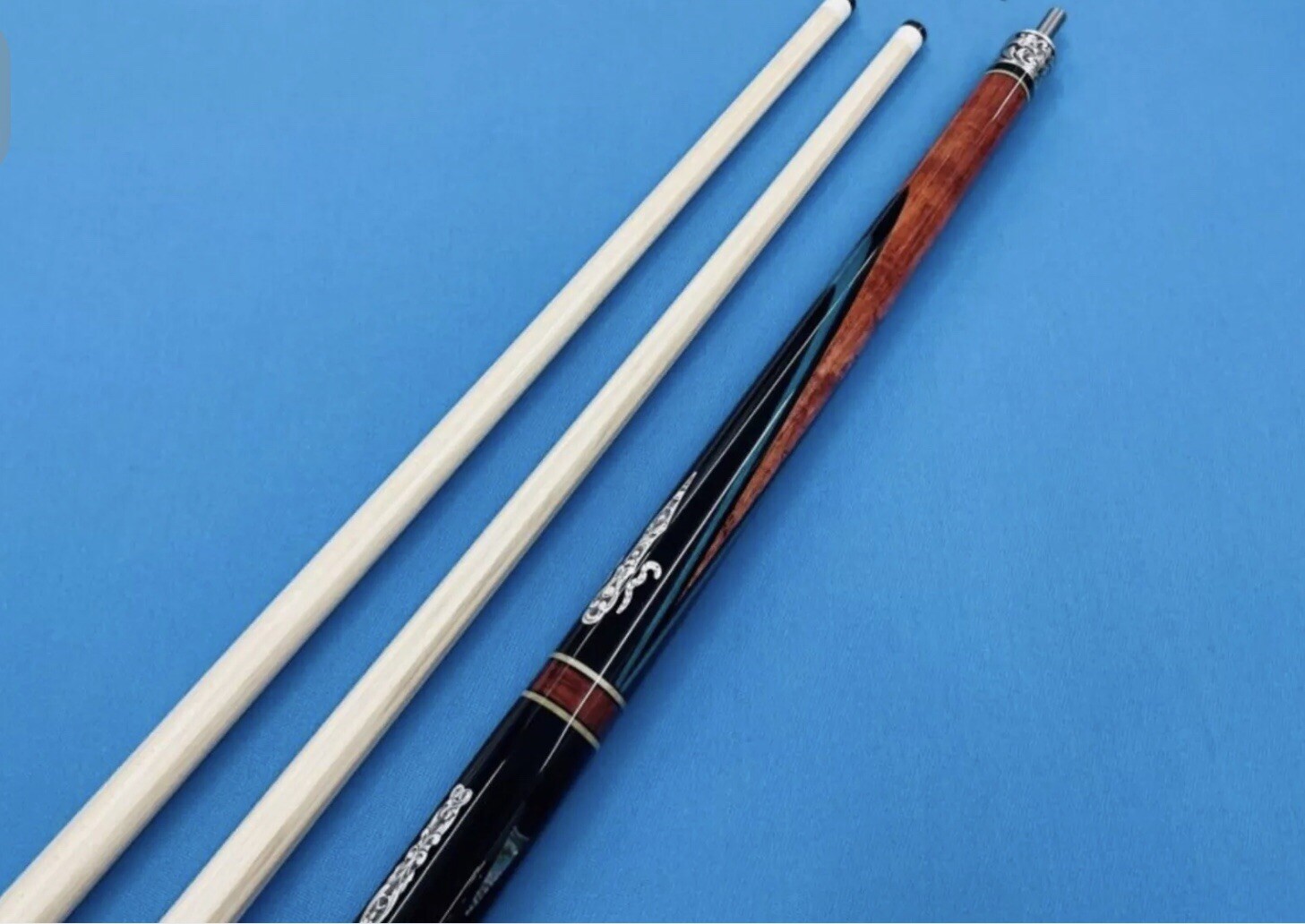 LONGONI POOL CUE LUX SILVER OCTAGONAL WITH S30 SHAFTS ( LIMITED EDITION ...