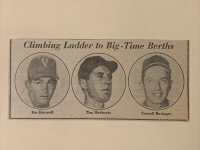 CB Beringer Tim Harkness Jimmie Harwell 1959 Sporting News Baseball 3X6 ...