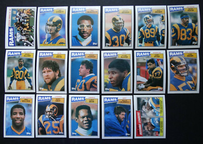 1987 Topps Los Angeles Rams Team Set of 17 Football Cards | eBay