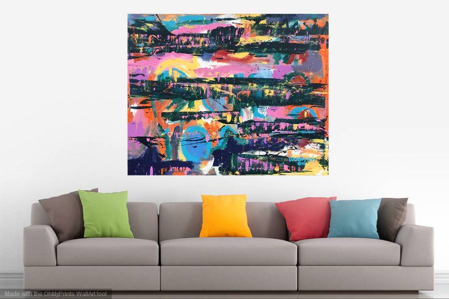 Modern ABSTRACT Original Art PAINTING Artist DAN BYL Contemporary Huge ...