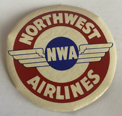 Vintage Northwest Airlines NWA sticker Red, White, Blue w/ wings | eBay