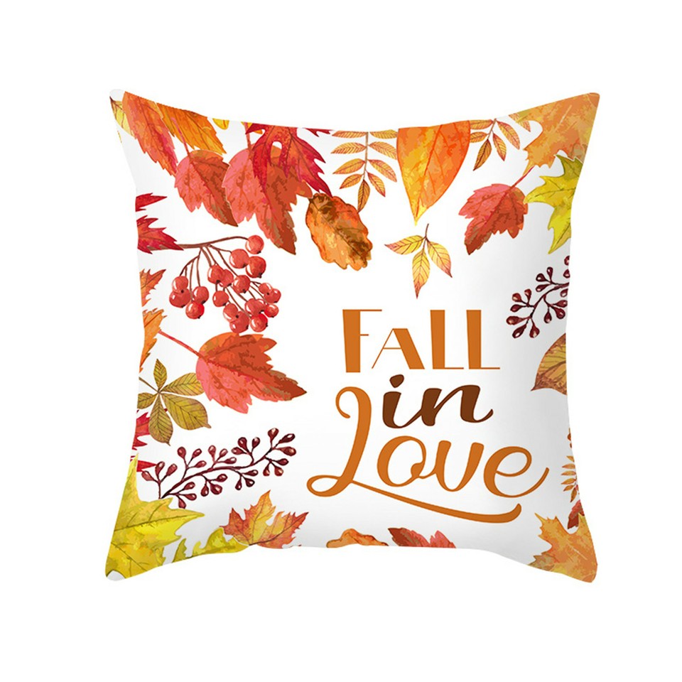 4pcs Fall Pillow Covers Throw Pillowcase Autumn Pumpkin Thanksgiving ...