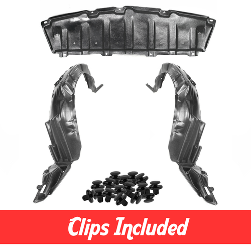 Fender Liner & Center Engine Under Cover Set w/ Clips For 2004-2009 ...