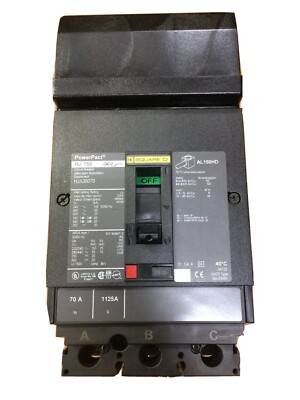 HJA36070 Square D 70A 600V 3P(ABC) Powerpact I-Line Circuit Breaker ...