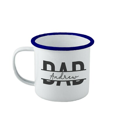 Personalised Dad Monogram Enamel Mug Retro Outdoor Travel Metal Mug ...