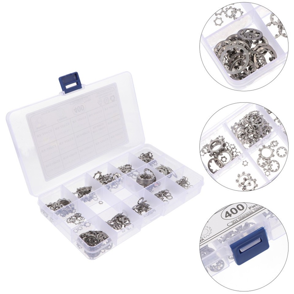 800 Pcs Stainless External Internal Serrated Lock Washer Split Lock ...