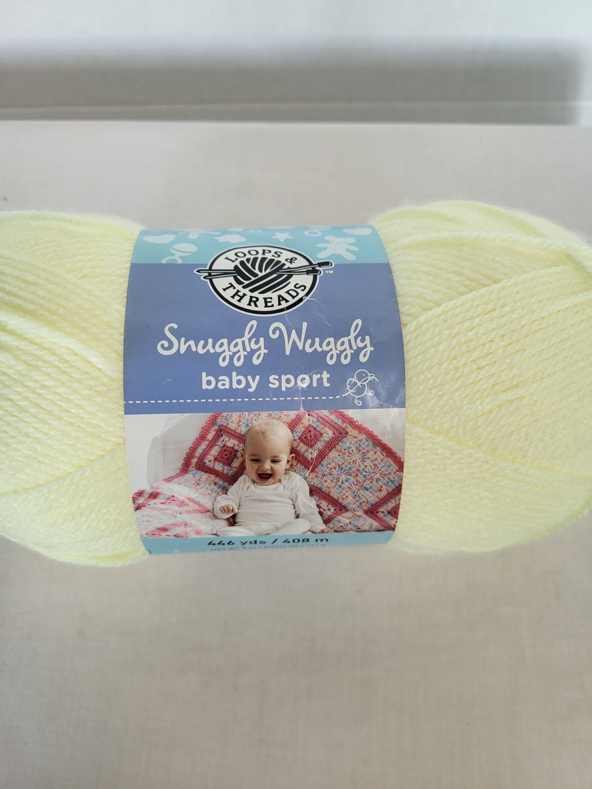 Loops & Threads Snuggly Wuggly Soft Yellow Yarn Skein, 5 oz New