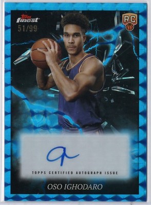 OSO IGHODARO 2024-25 TOPPS FINEST ELECTRIFYING GEO BLUE AUTO /99 Rookie ...