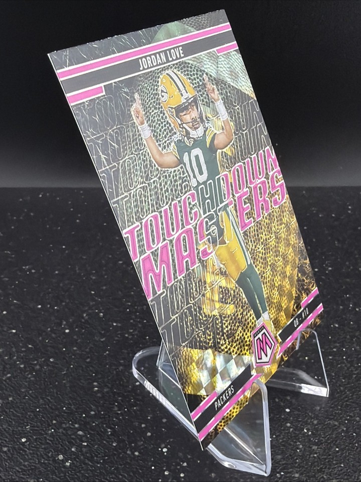2025 Mosaic Jordan Love Touchdown Masters Pink Fluorescent Prizm #15 ...