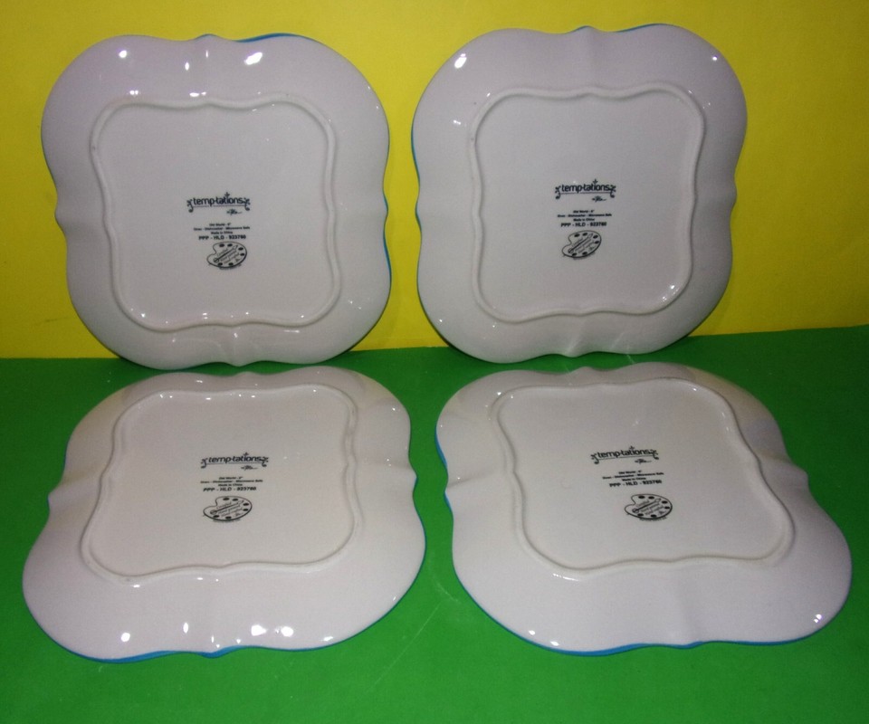 4 Temp-tations Sculpted Square Replacement Dinnerware Plates Old World ...