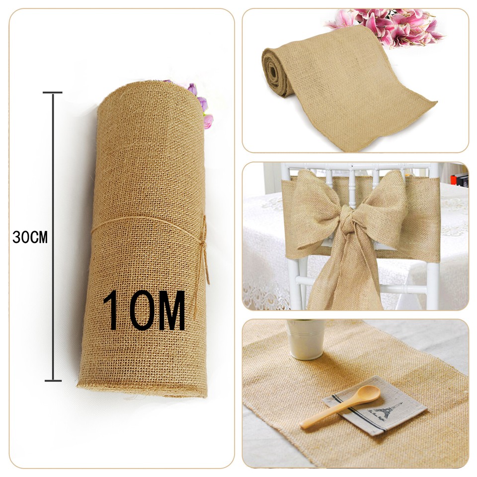 Time to Sparkle 10Mx30CM Hessian Table Runners Hessian Roll Fabric ...