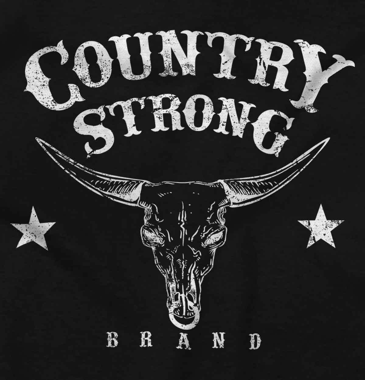 Rodeo Bull Country Strong West Cowboy South Adult Short Sleeve Crewneck ...