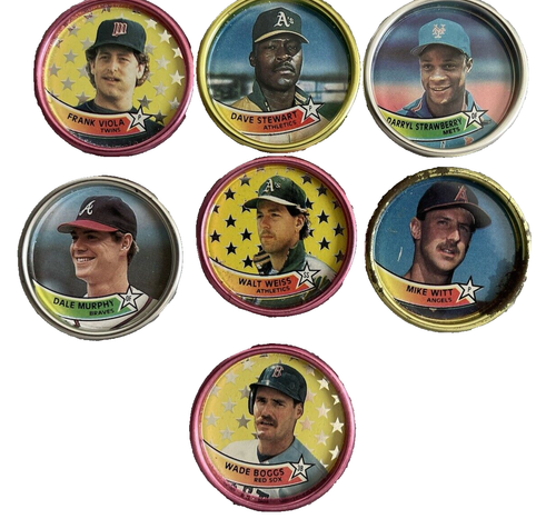Vintage Topps Company Metal Bottle Caps(7) - Various Baseball Players ...