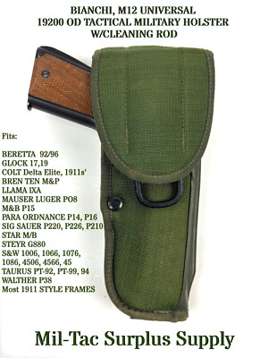 USGI BIANCHI, M12 Universal 19200 OD TACTICAL MILITARY HOLSTER W ...