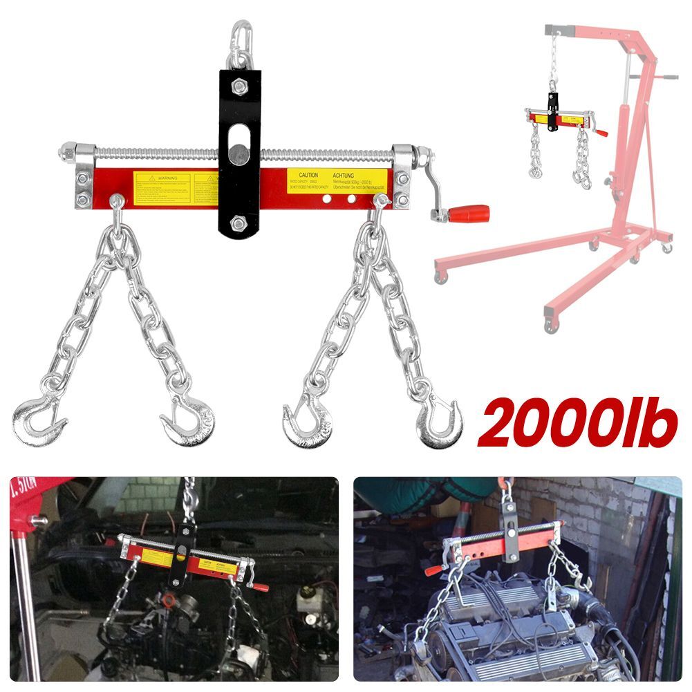 2000LB 900KG ENGINE LEVELLER CRANE HOIST CHAIN LOAD GARAGE LIFT LOADING ...